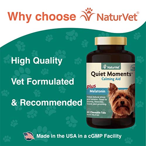NaturVet Quiet Moments Calming Aid Chewable Tablets, 60 Pills ...