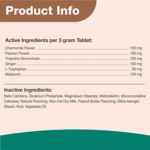 NaturVet Quiet Moments Calming Aid Chewable Tablets, 60 Pills ...